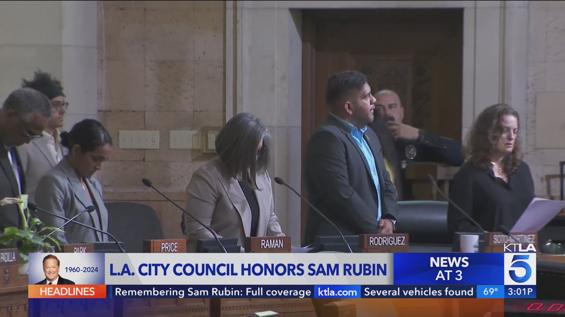 Los Angeles City Council honors KTLA’s Sam Rubin – KTLA