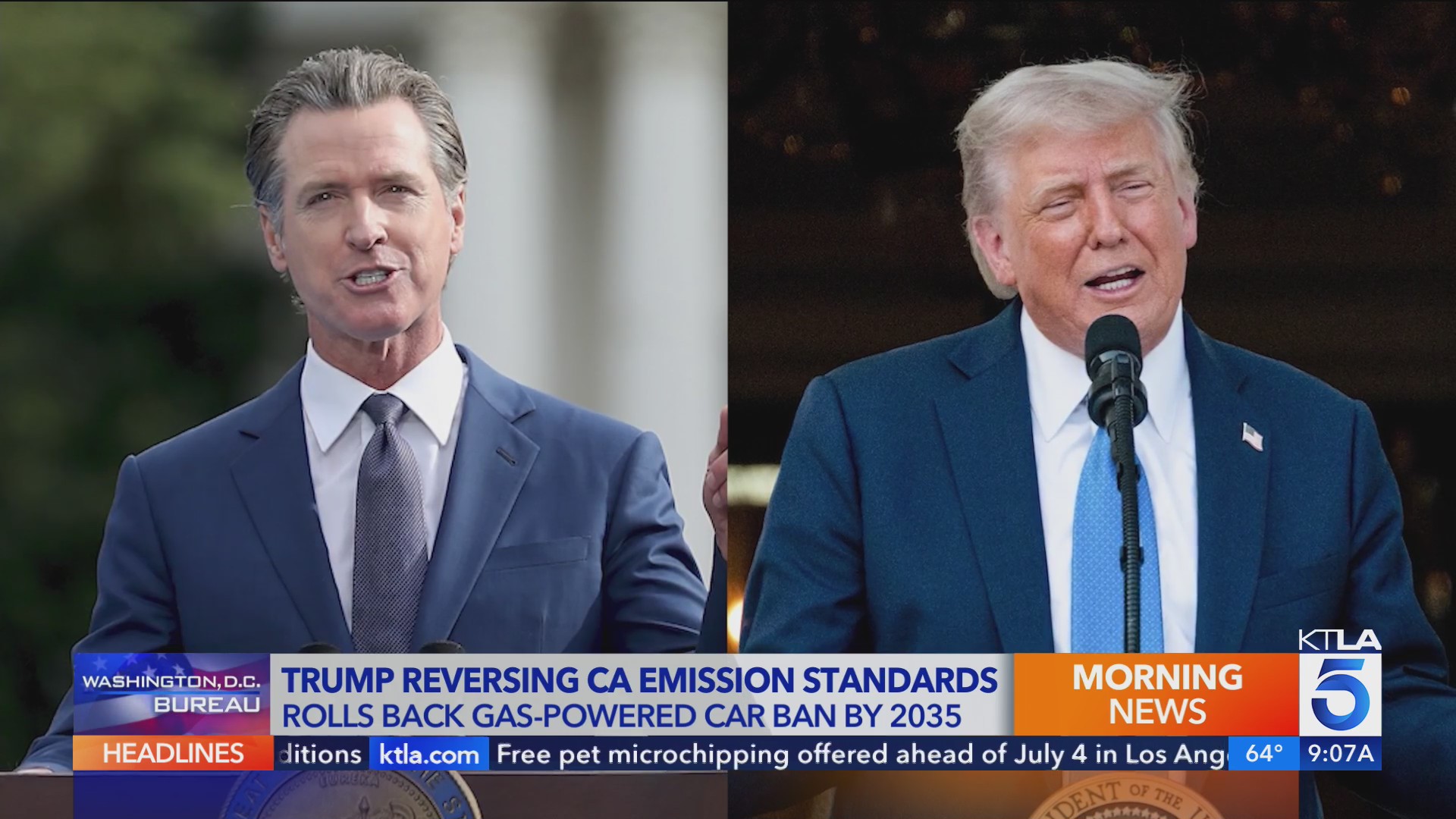 Trump signs resolution to reverse California emissions standards – KTLA