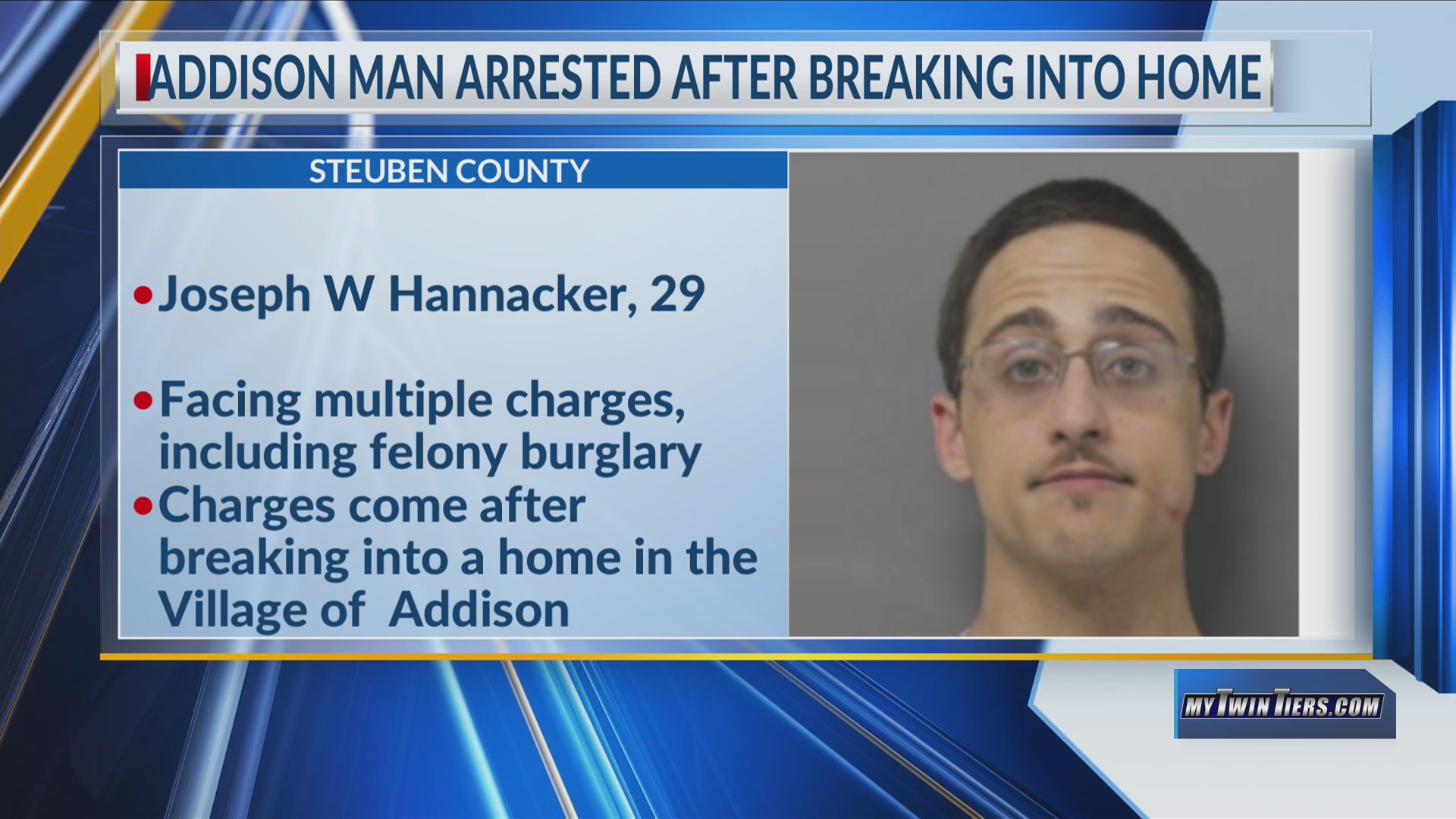 Addison man arrested on burglary, assault charges – WETM – MyTwinTiers.com