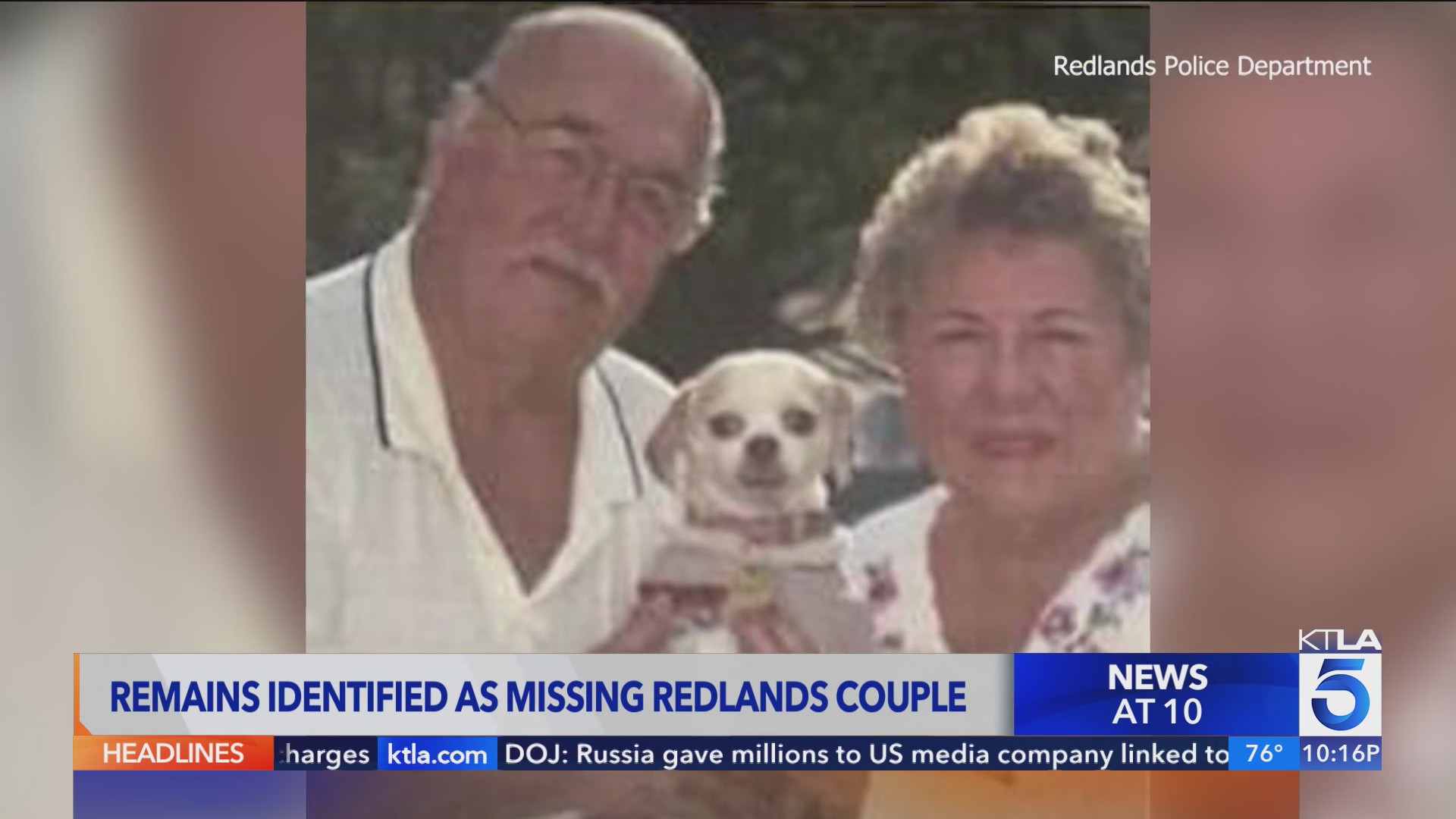 Human remains identified as missing Redlands couple – KTLA