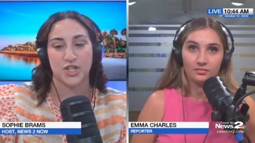 News 2’s Emma Charles discusses reporting at beach amid swells from ...