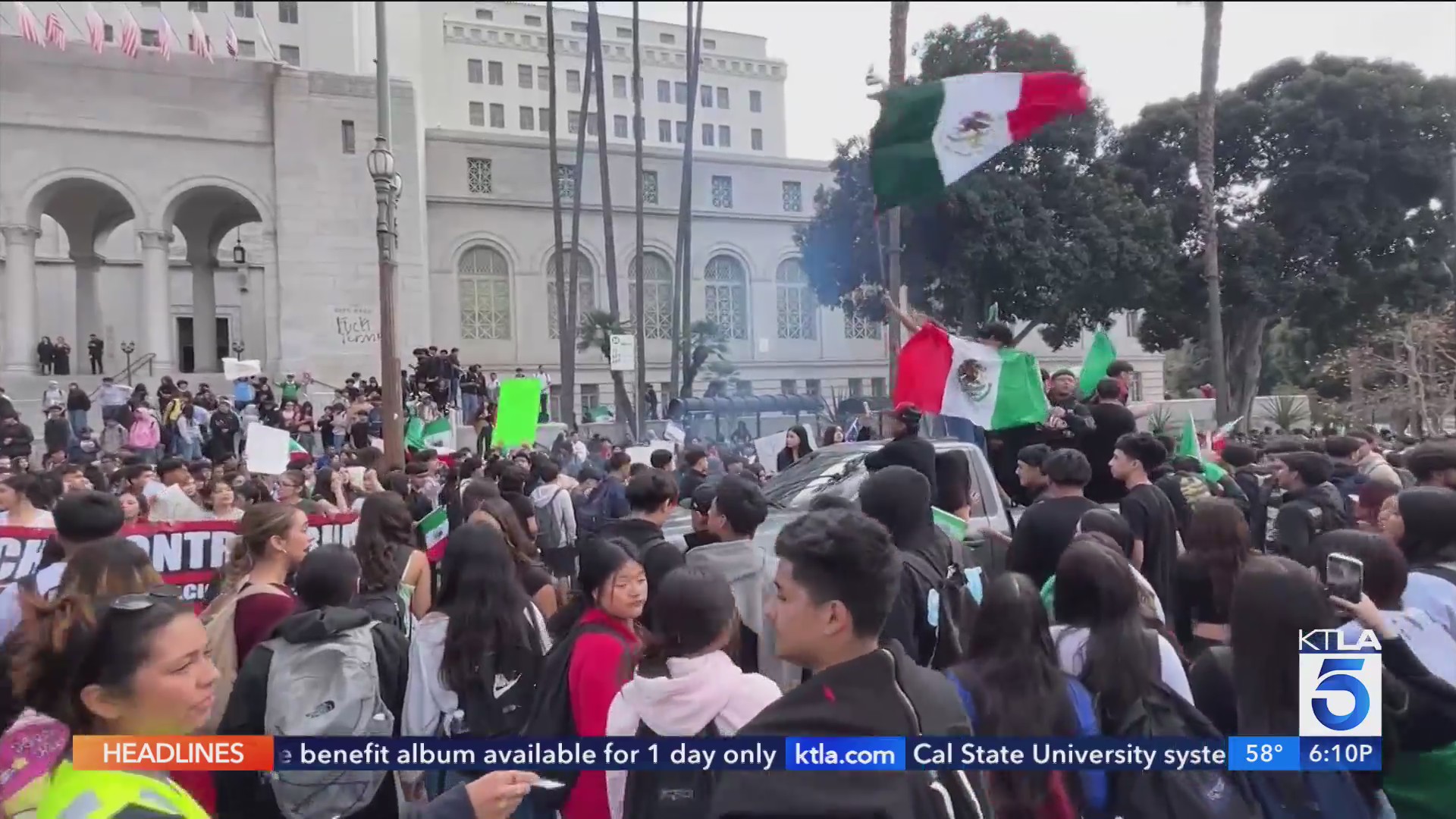 Students protest Trump deportation efforts in downtown L.A. – KTLA