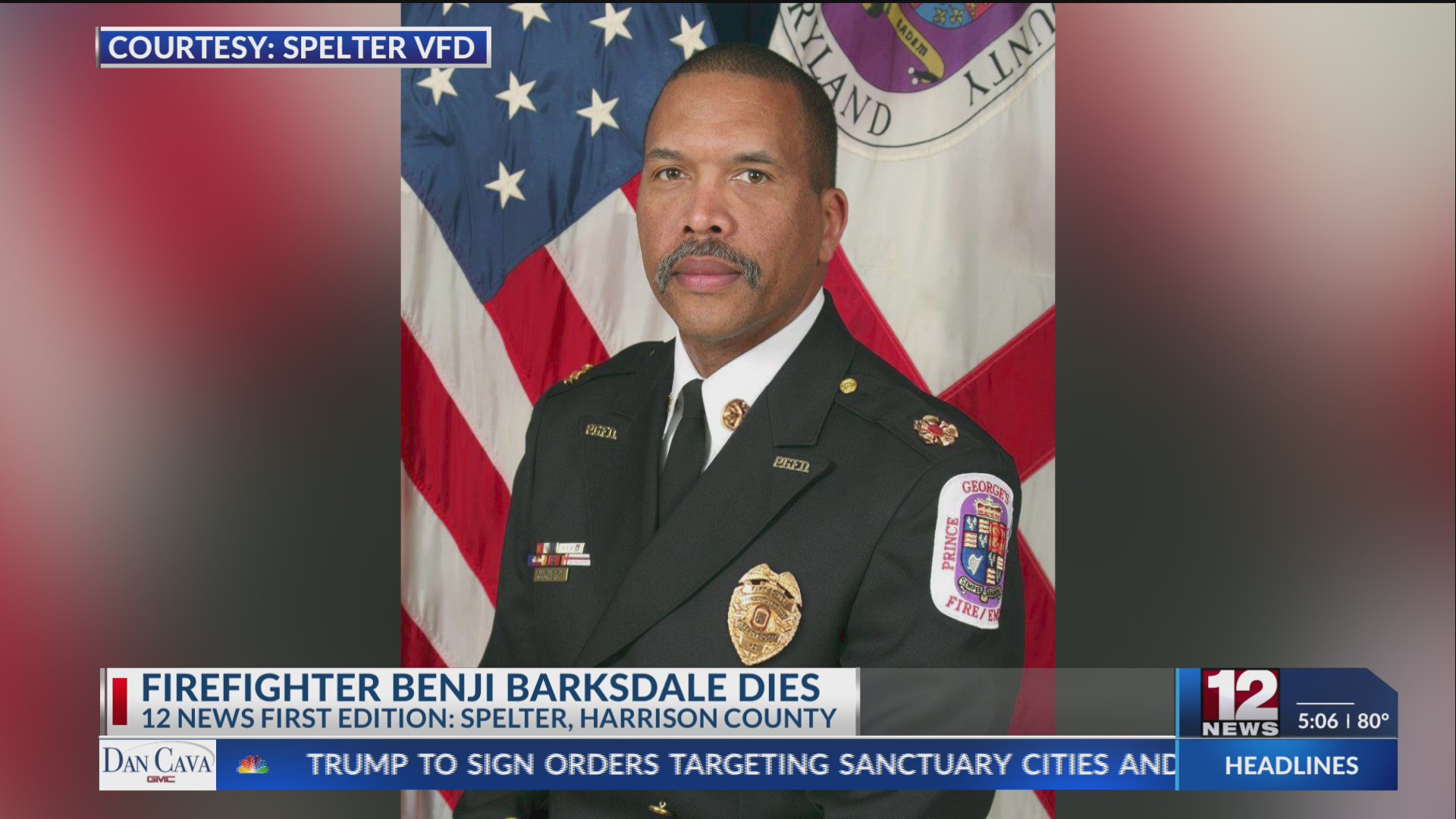 Firefighter Benji Barksdale, who started at Spelter Volunteer Fire ...