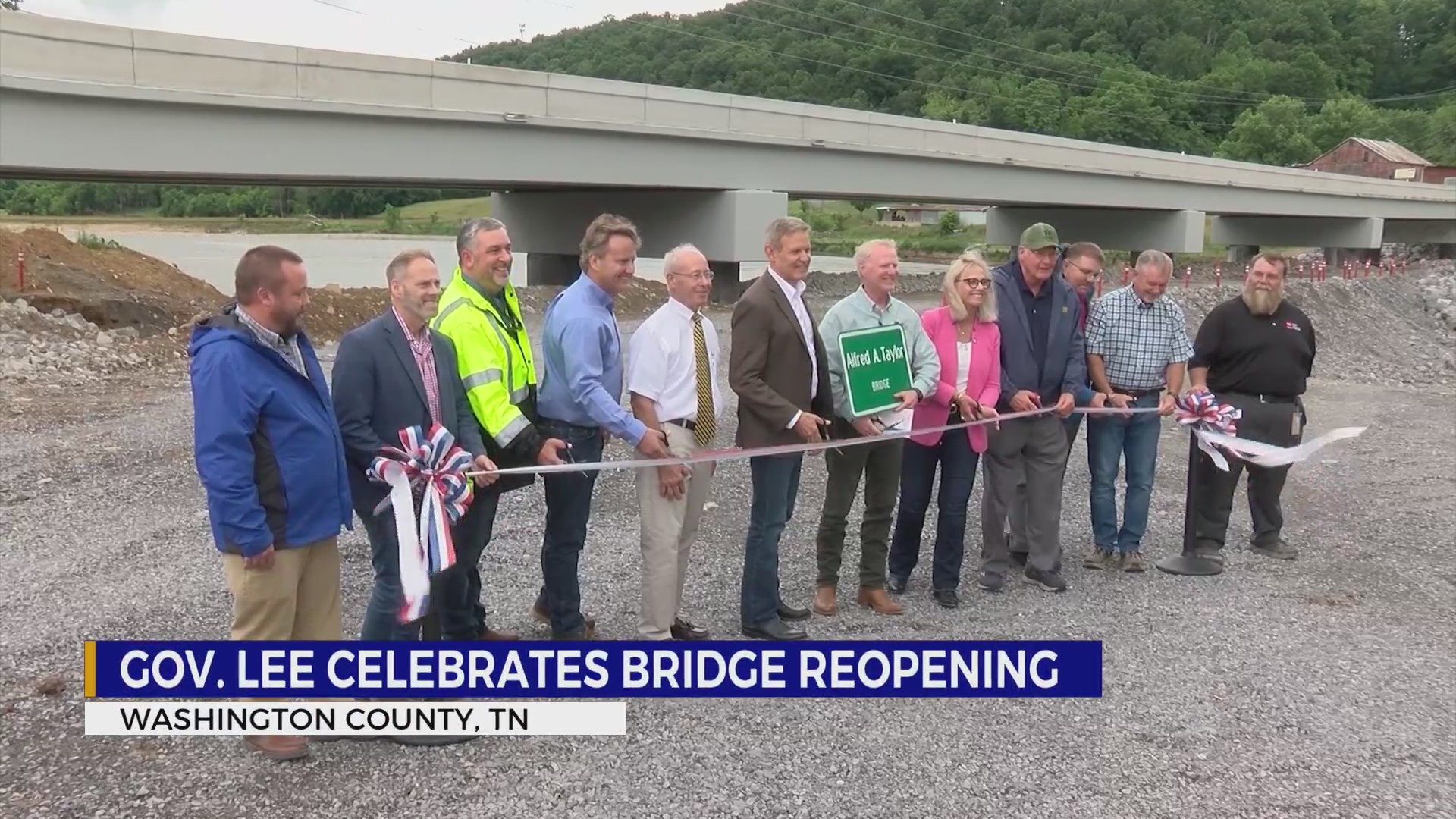 Gov. Lee cuts ribbon for Taylor Bridge reopening in Washington County ...