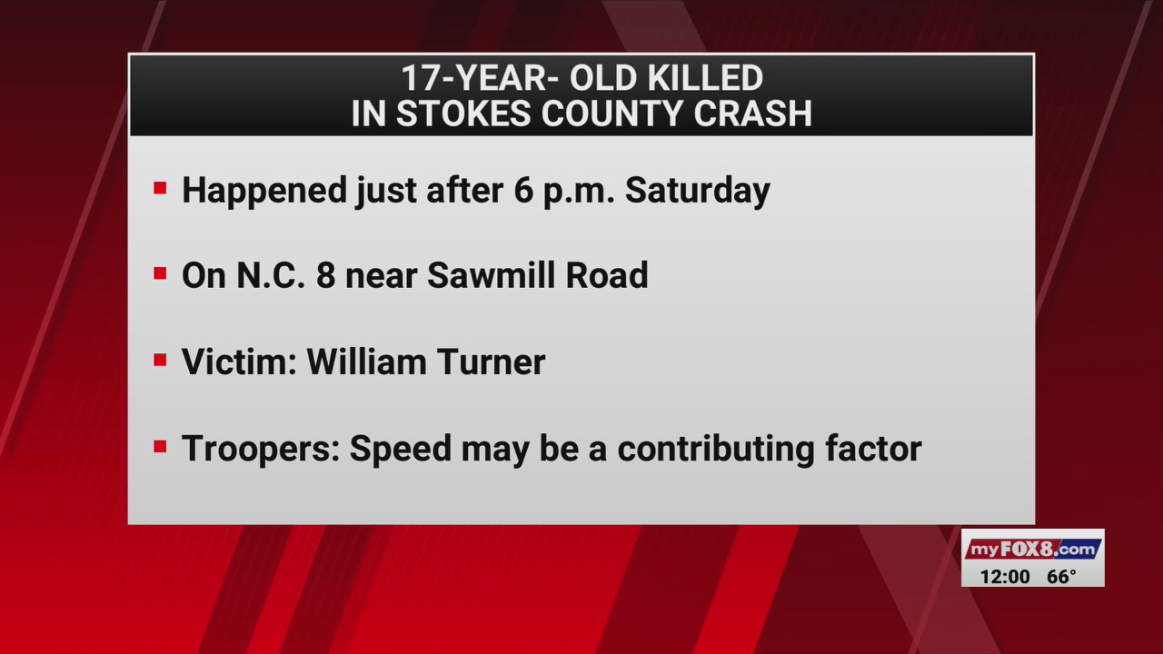 Teenage killed in crash on NC 8 in Stokes County, troopers say – FOX8 WGHP