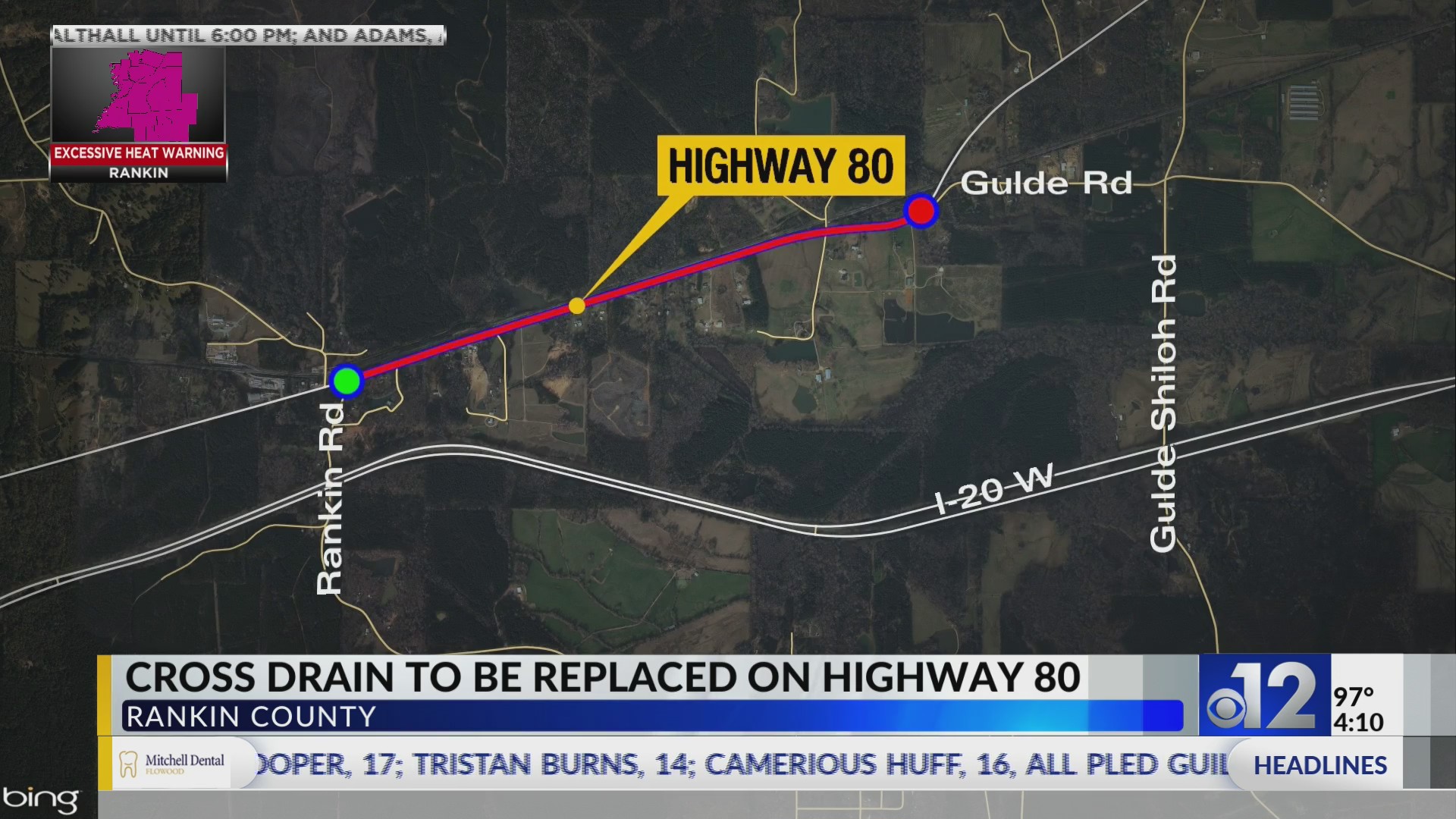 Cross drain to be replaced on U.S. 80 in Rankin County – WJTV
