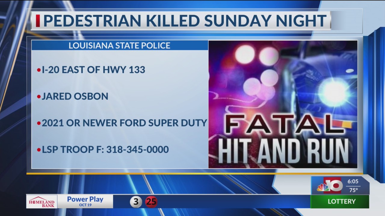 Louisiana State Police requesting assistance in identifying vehicle involved in fatal hit-and ...