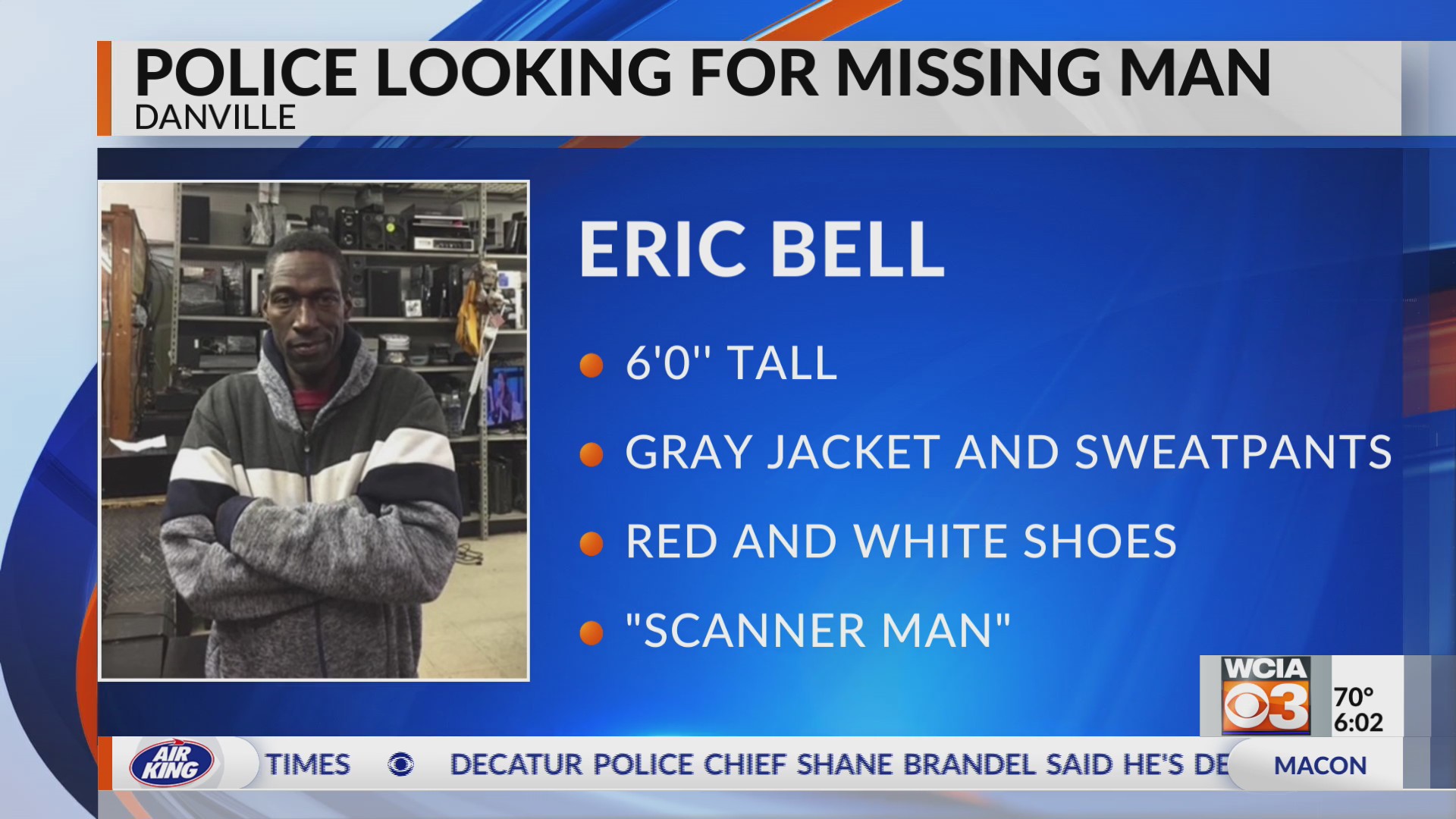 Danville Police searching for missing man last seen a month ago – WCIA.com
