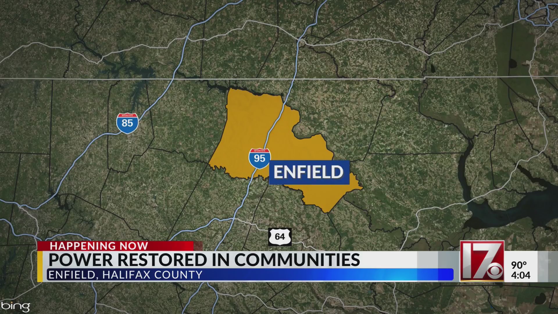 Enfield power finally back after weekend storm – CBS17.com