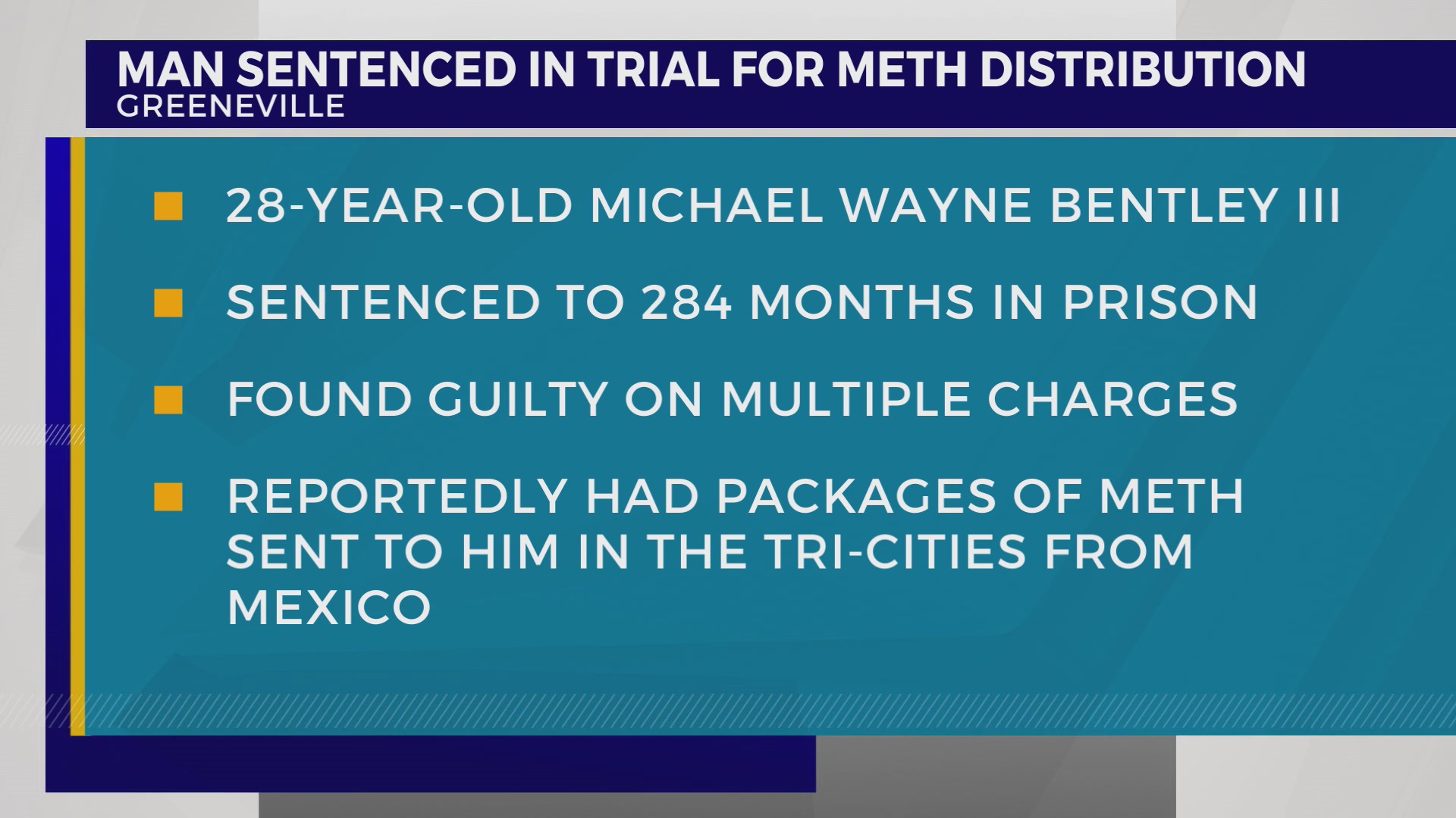 DOJ: Gray man sentenced to 23 years had meth mailed from Mexico to ...