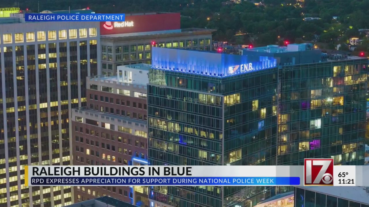 Raleigh buildings bathed in blue lights for National Police Week ...
