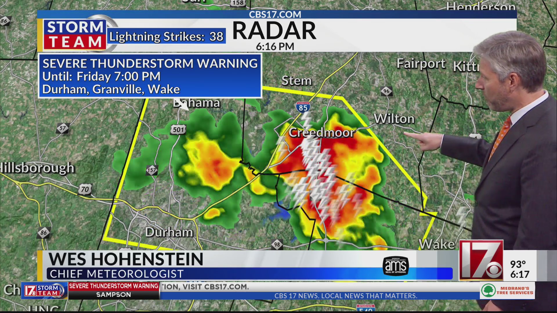 Severe thunderstorm warning in effect Friday for parts of Wake, Durham ...