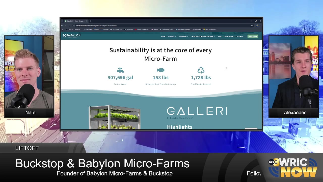 Lift Off: Alexander Olesen with Buckstop & Babylon Micro-Farms – WRIC ...