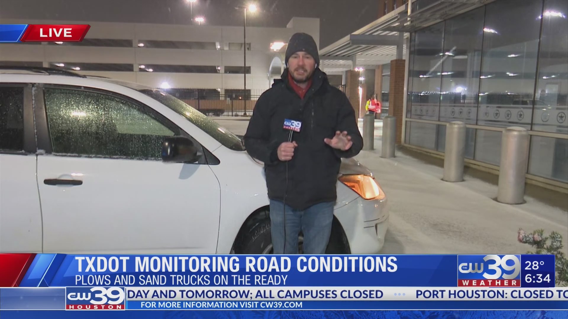 Reporter Seth Kovar | TXDOT Monitoring Road Conditions 6:30A | CW39 ...