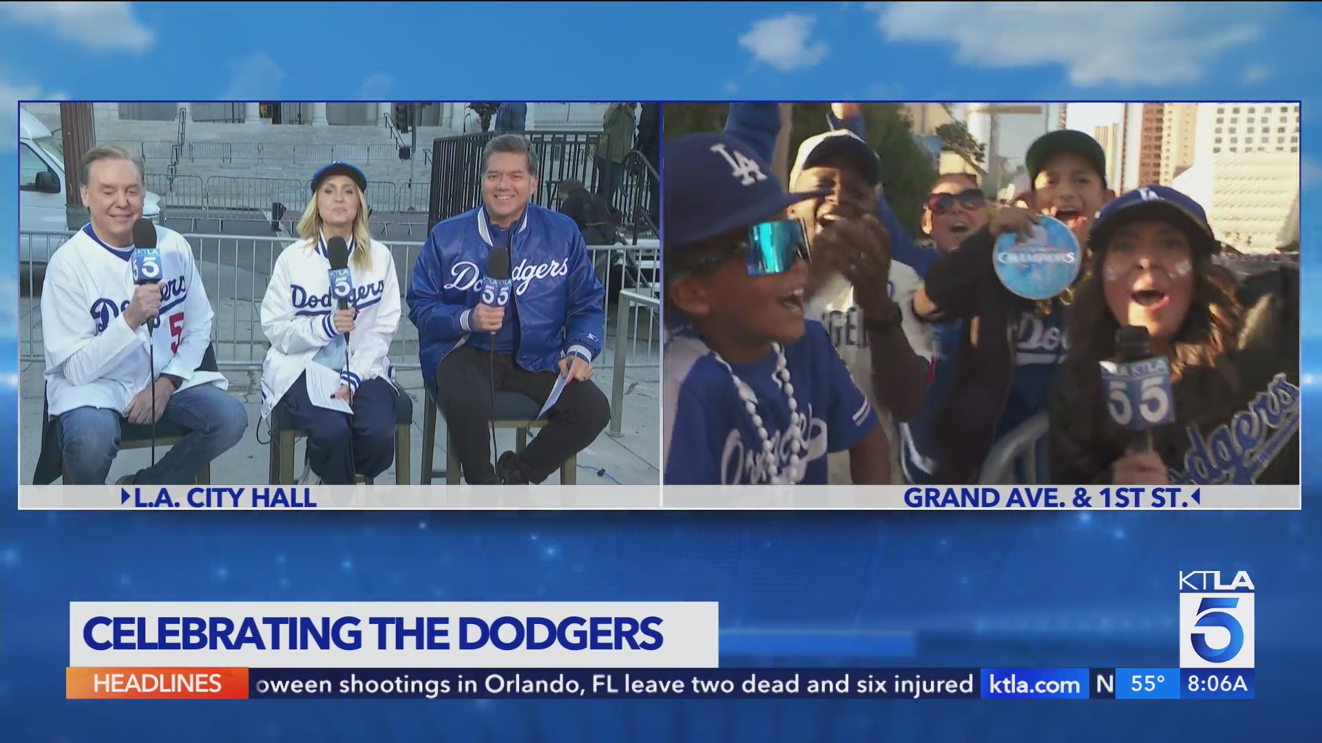 Dodgers fans crowd downtown L.A. for World Series victory parade – KTLA