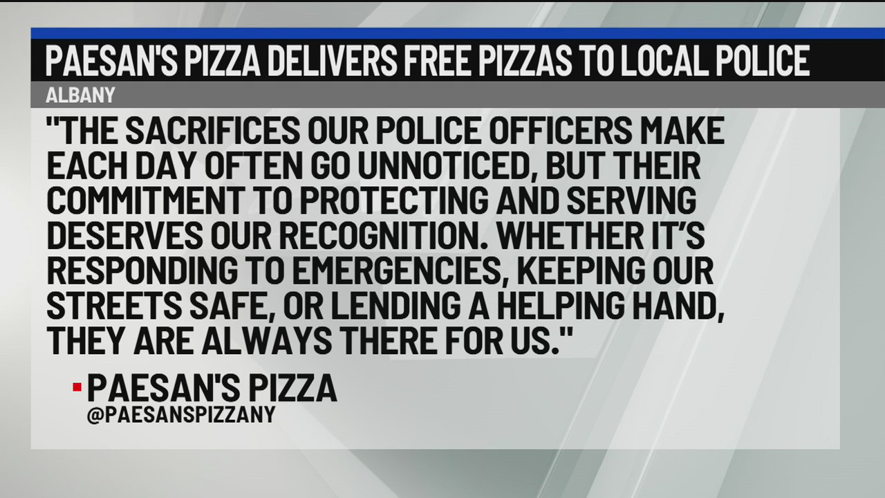 Paesan’s Pizza delivers free pizzas to local police – NEWS10 ABC