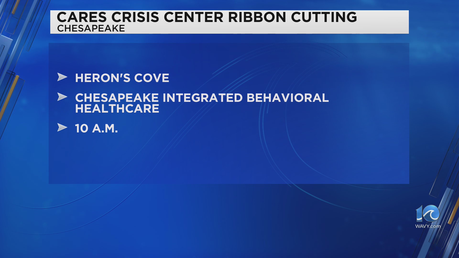 CARES Crisis Center to hold ribbon cutting ceremony – WAVY.com