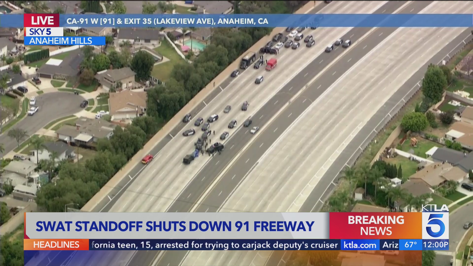 Hourslong standoff closes the 91 Freeway in Orange County – KTLA