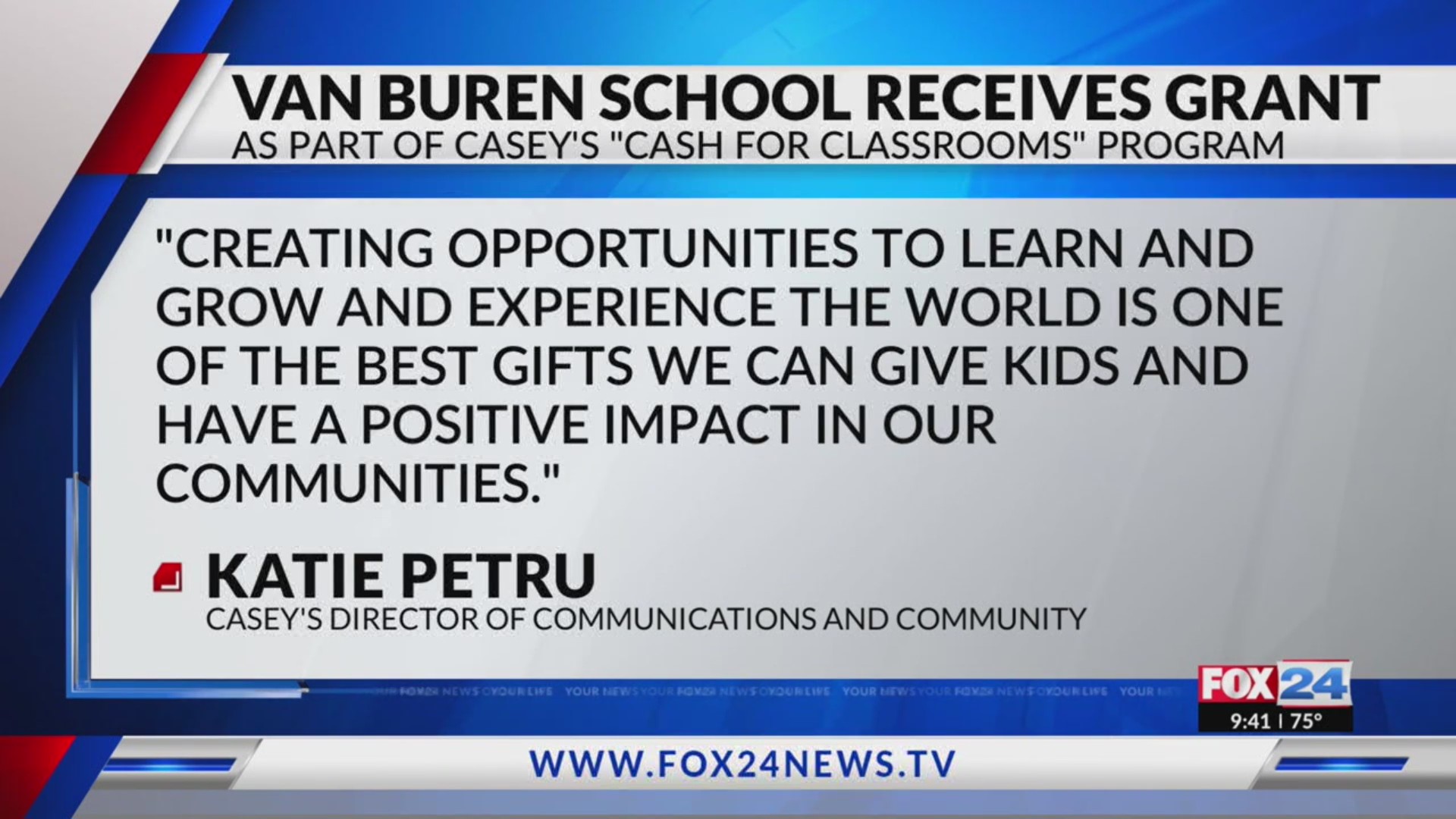 Van Buren elementary school receives $20,000 grant from Casey’s – KNWA ...