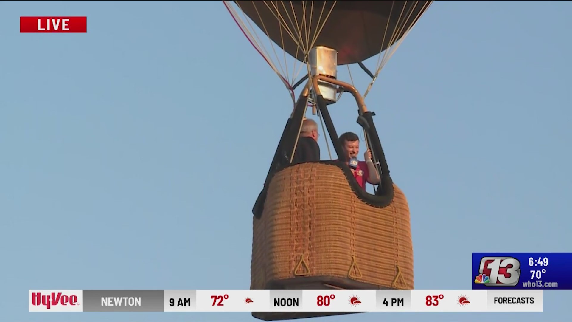 WHO 13 Meteorologist Gabe Prough takes a ride in a hot air balloon ...