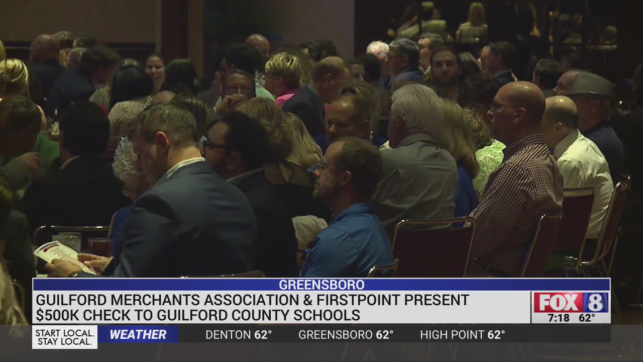 Guilford Merchants Association & Firstpoint present $500k check to GCS – FOX8 WGHP