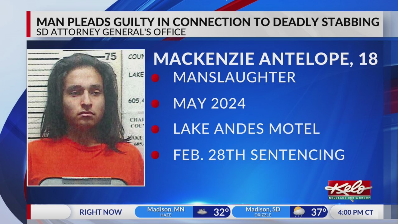 18-year-old Lake Andes man pleads guilty for deadly stabbing – KELOLAND.com