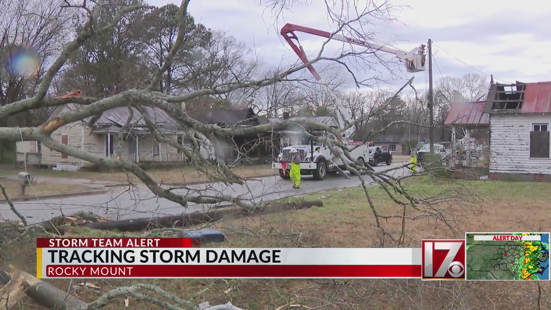 Downed tress, power lines in Rocky Mount after storm rolls through – CBS17.com