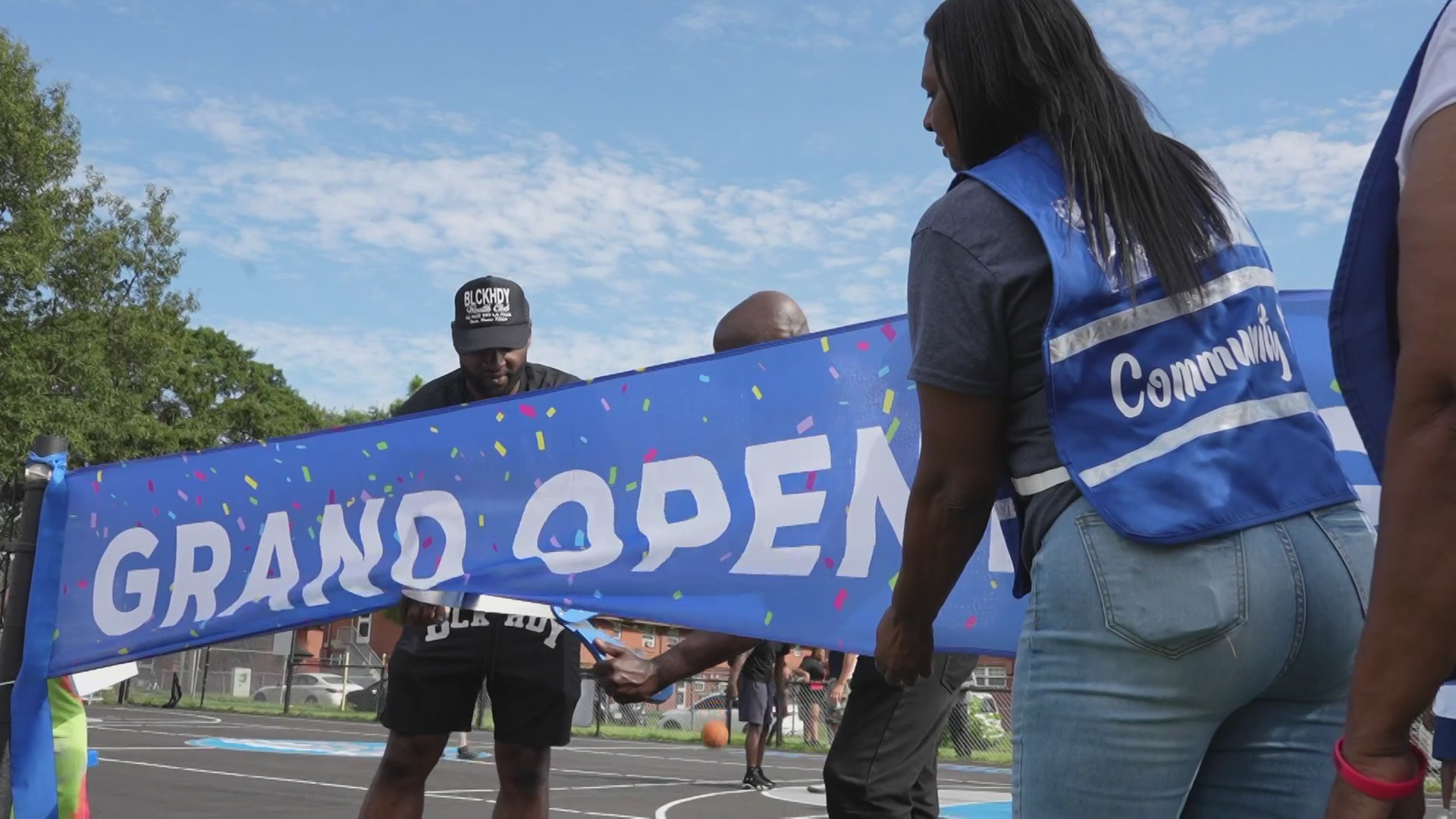 Community 1st hosts ribbon cutting for new basketball court in Calvert ...