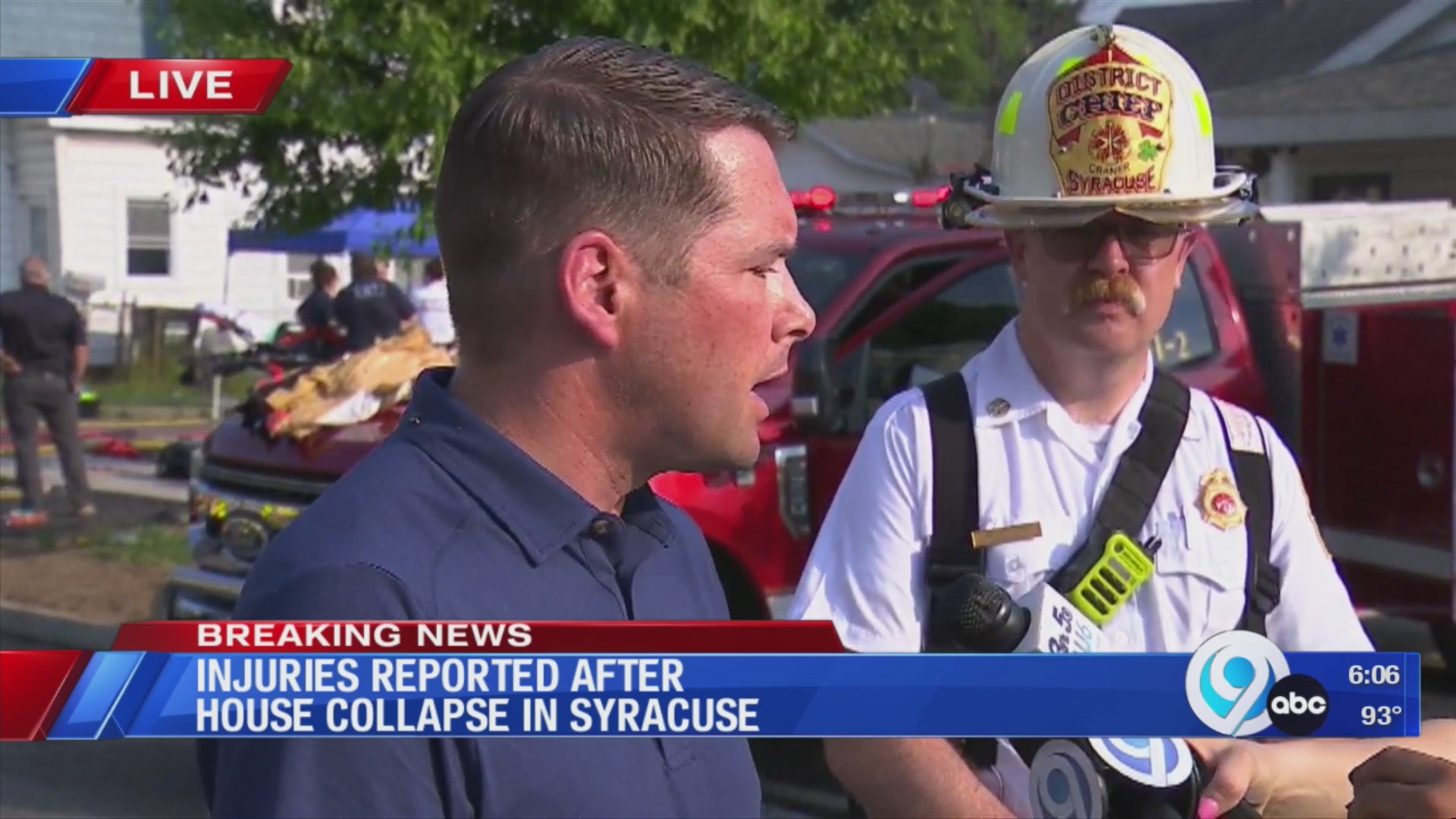 Fire District Chief Matt Craner and Syracuse Mayor Ben Walsh speak on ...