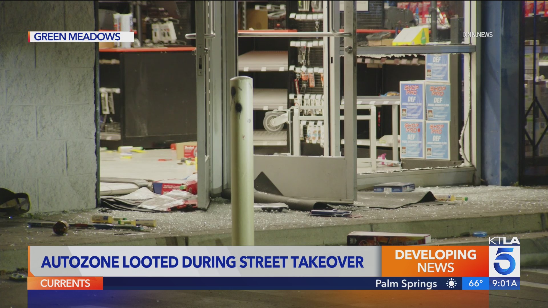 Another Los Angeles street takeover ends with AutoZone being looted – KTLA