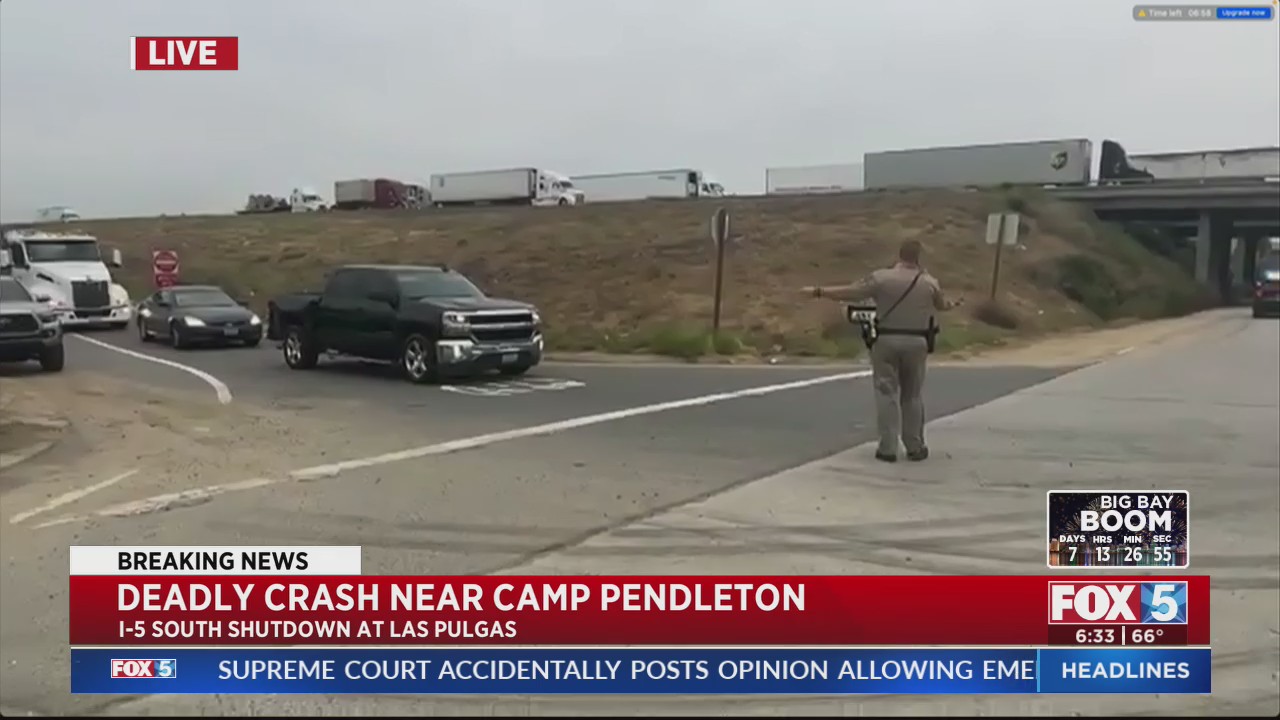 UPDATE: Traffic diverted back to northbound I-5 following deadly crash near Camp Pendleton – FOX ...