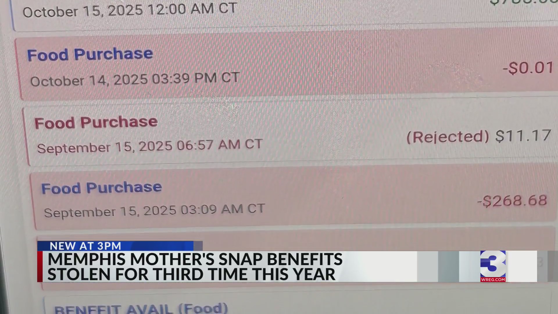 Mother’s SNAP benefits stolen, putting family at risk – WREG.com