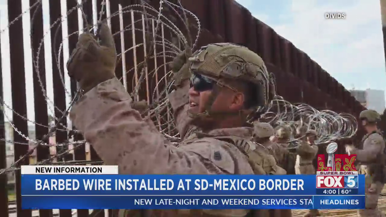 U.S. Marines installing barbed wire at San Diego-Mexico border – FOX 5 ...