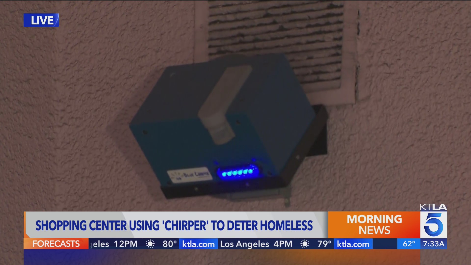 Chirping device keeping unhoused from West Hollywood shopping center – KTLA