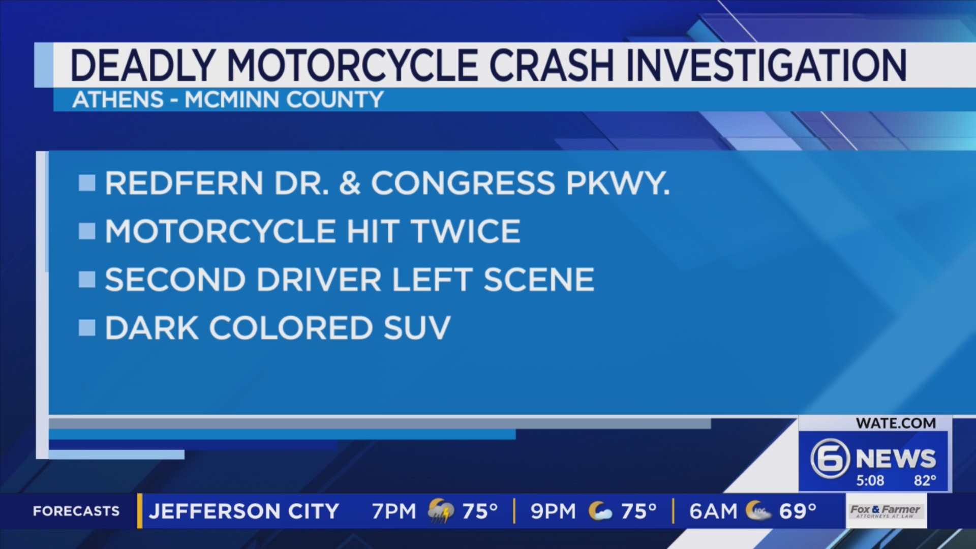 Deadly motorcycle crash under investigation – WATE 6 On Your Side