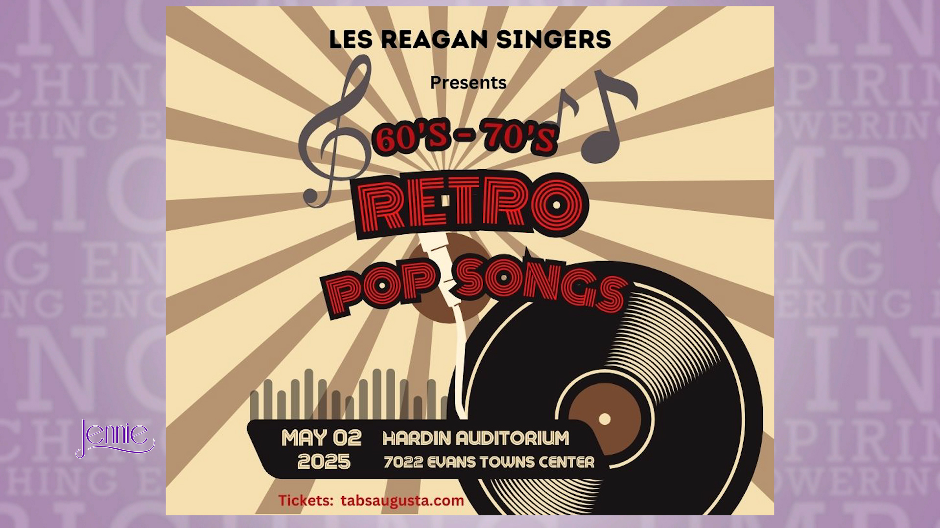 JENNIE: Get groovy with the Les Reagan Singers for Retro Pops 60’s & 70 ...