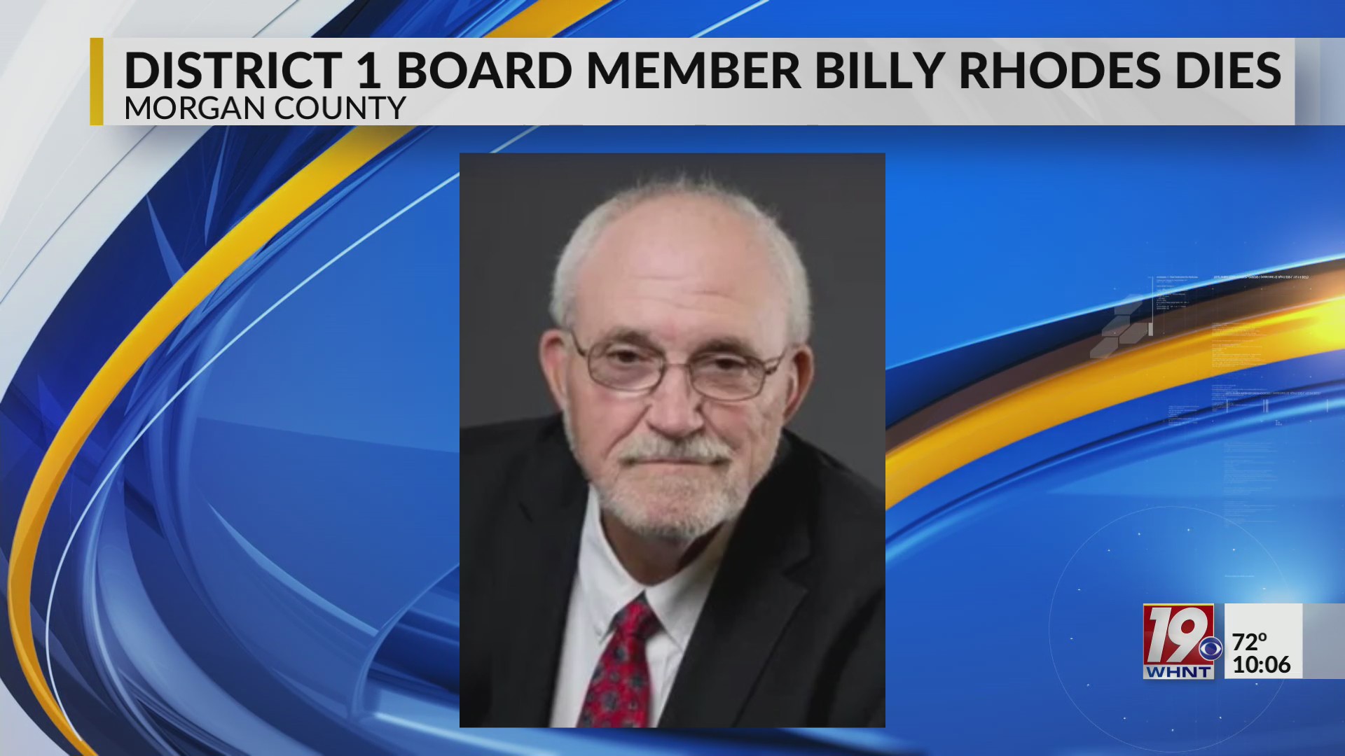District 1 Board Member Billy Rhodes Dies | July 13, 2025 | News 19 at ...
