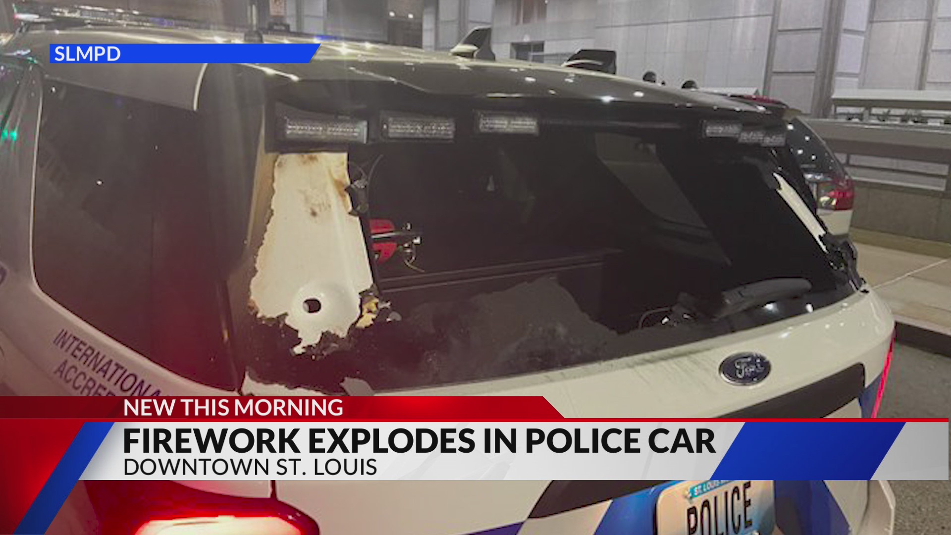 Firework explodes in back of police SUV – FOX 2