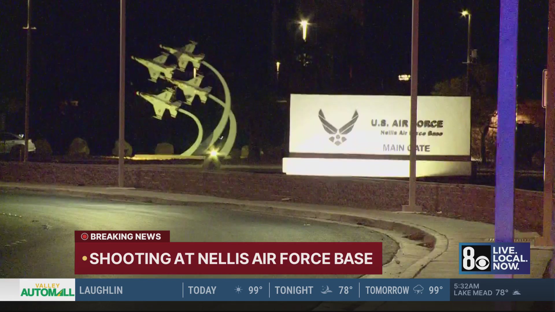 Shooting at Las Vegas’ Nellis AFB main gate leads to closure – KLAS