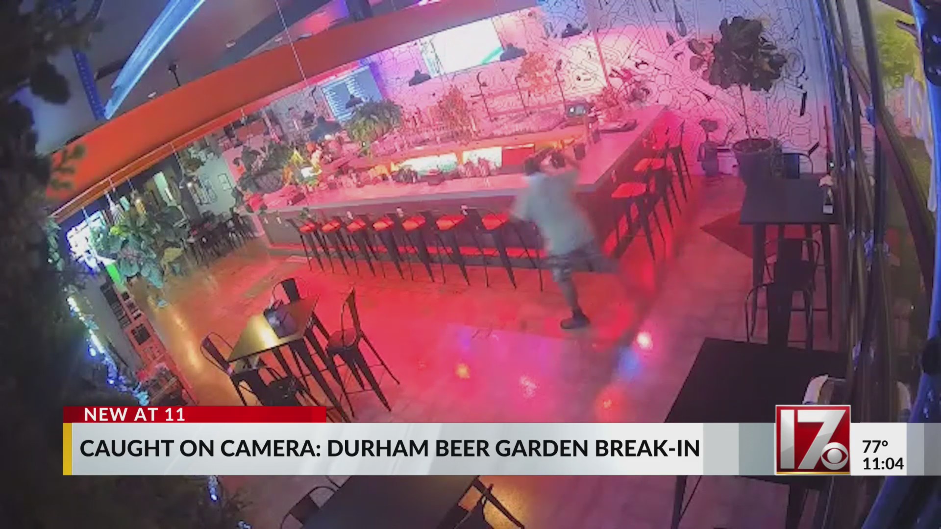 Durham beer garden break-in caught on video – CBS17.com
