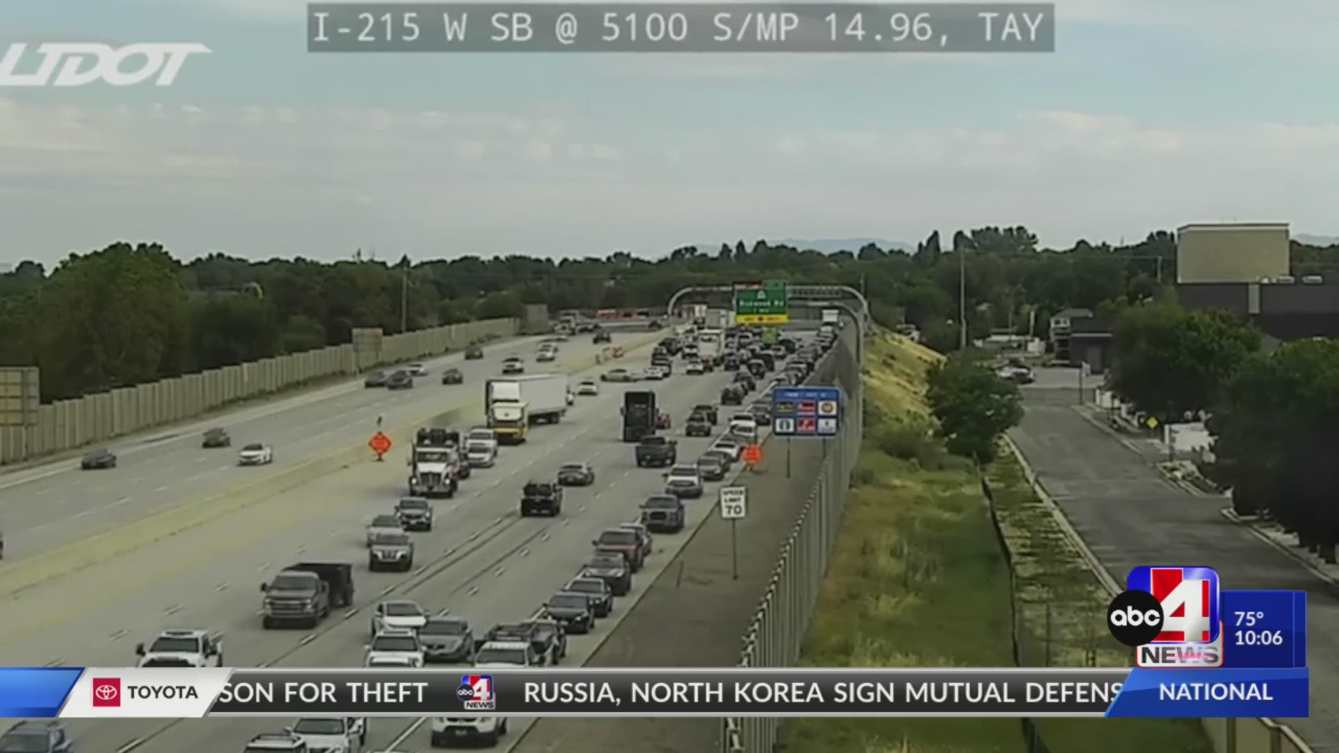 I-215 reopens after vehicle fire closed southbound lanes – ABC4 Utah