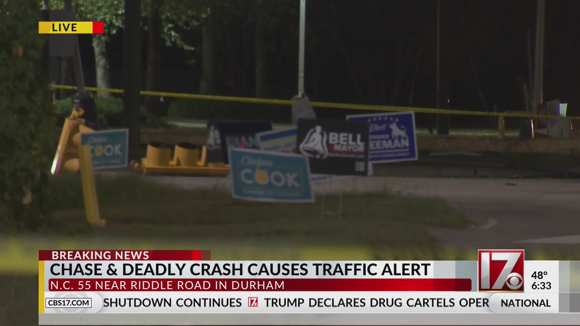 Durham chase leads to deadly fiery crash on NC-55: Officials – CBS17.com