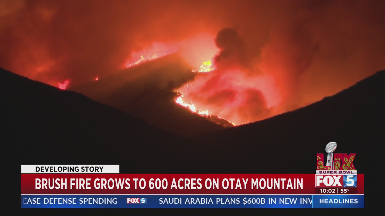 Brush fire grows to 600 acres on Otay Mountain – FOX 5 San Diego & KUSI ...