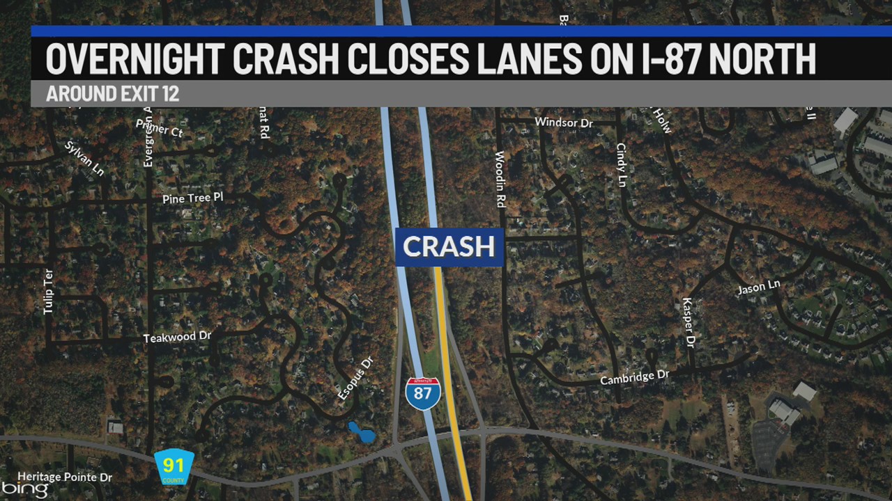 Overnight crash closes two lanes on I-87 North – NEWS10 ABC