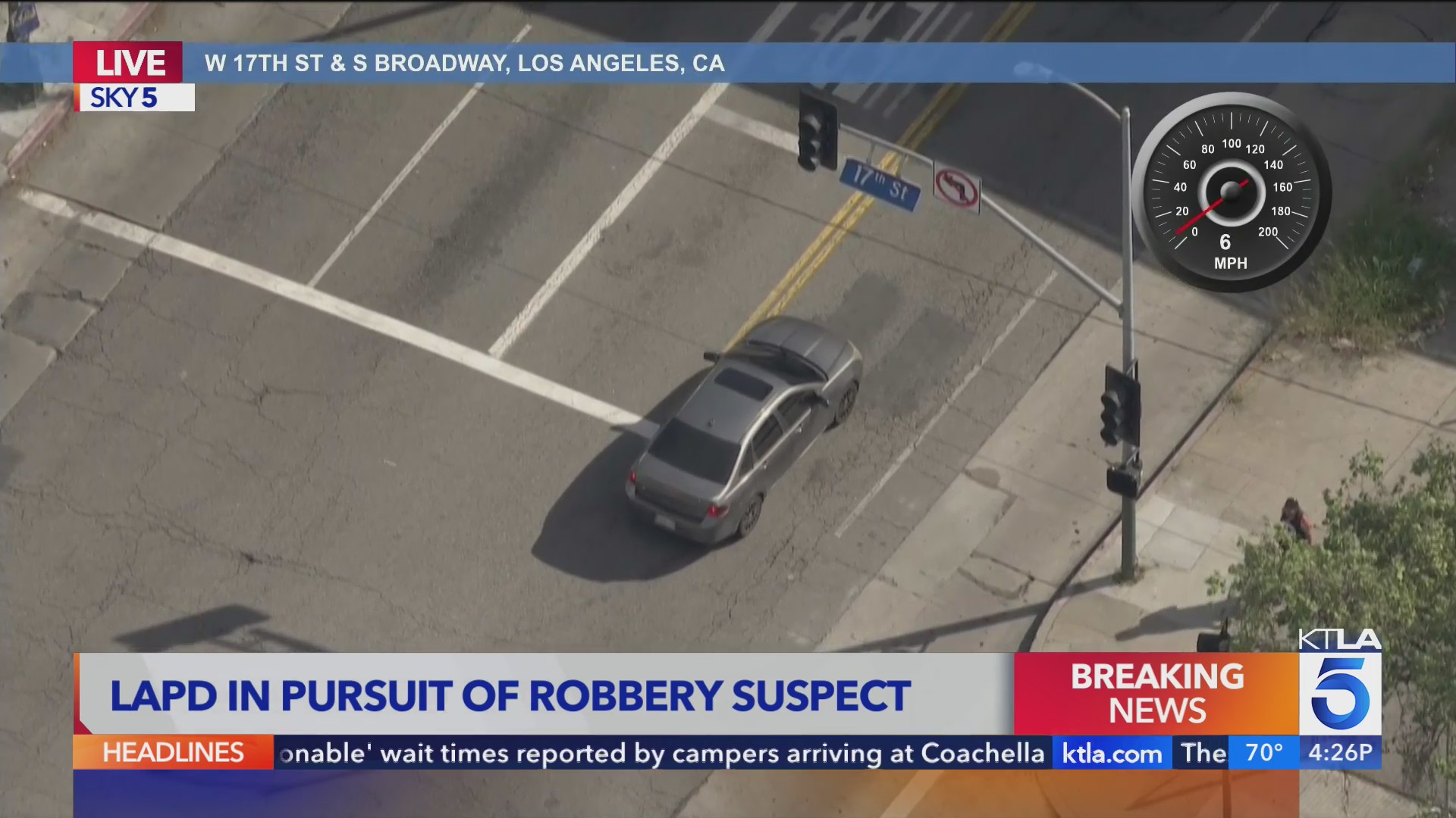 Police pursue armed robbery suspect in Los Angeles – KTLA