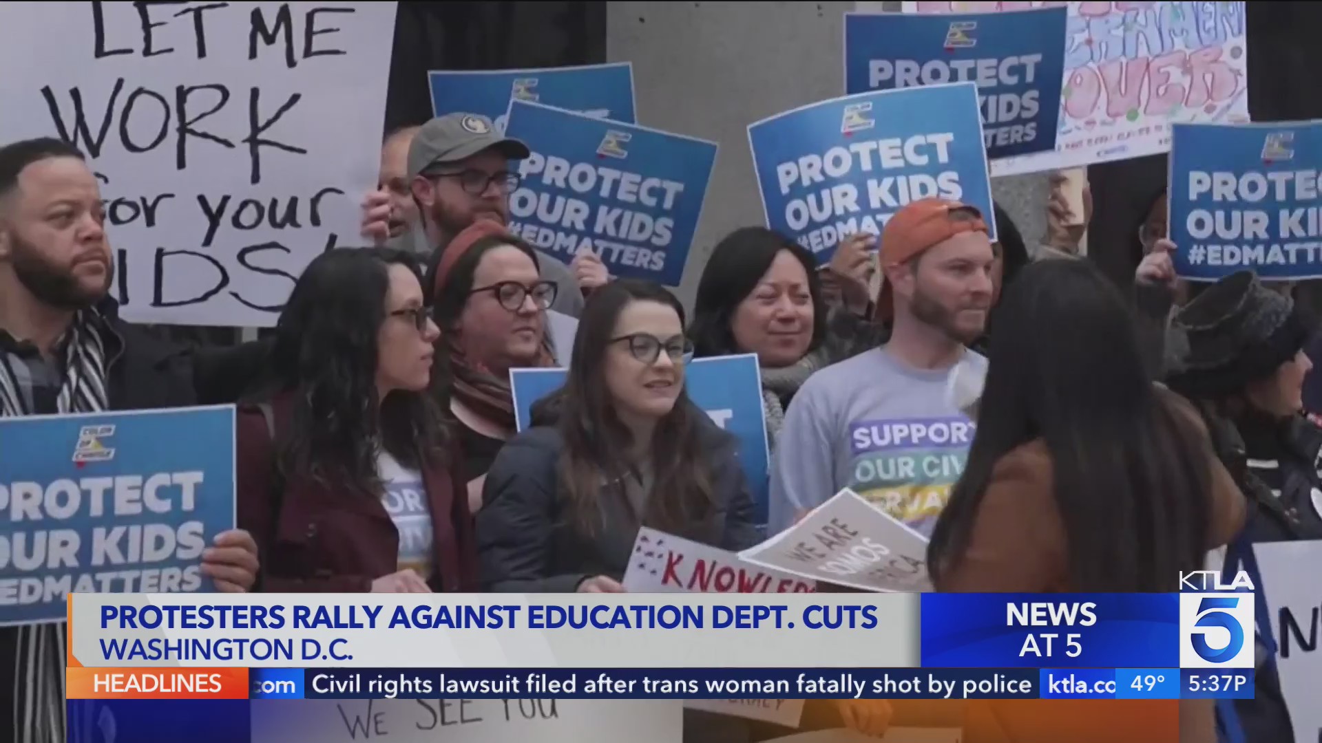 Protesters rally against layoffs at Department of Education – KTLA