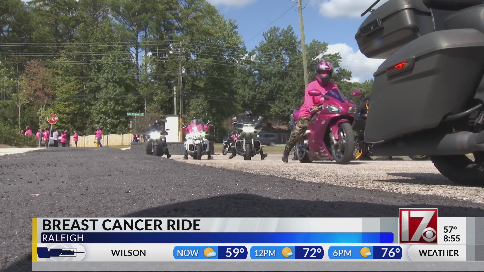 Motorcycle clubs gather in pink bike ride for breast cancer – CBS17.com