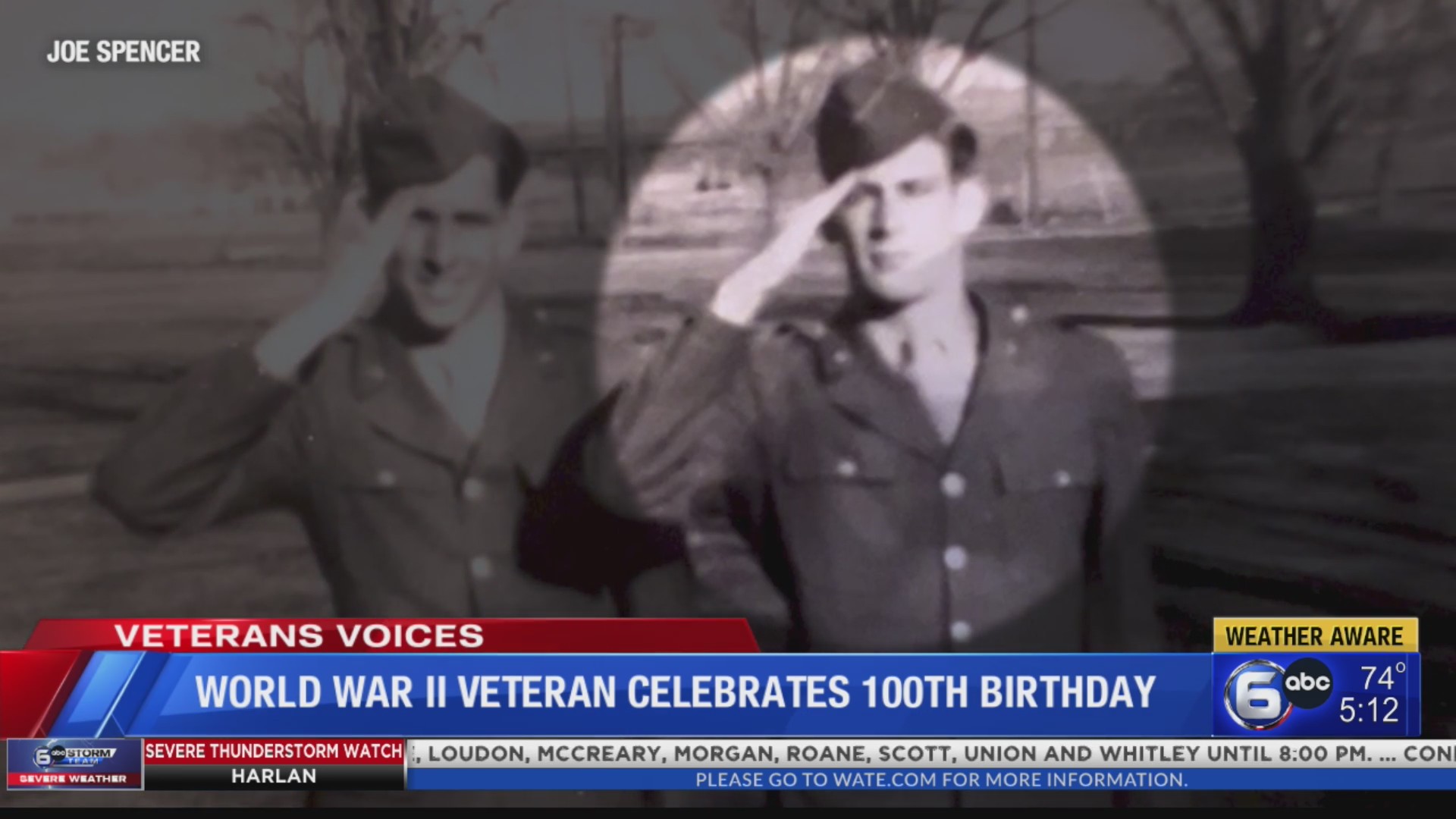 World War II veteran celebrates 100th birthday – WATE 6 On Your Side