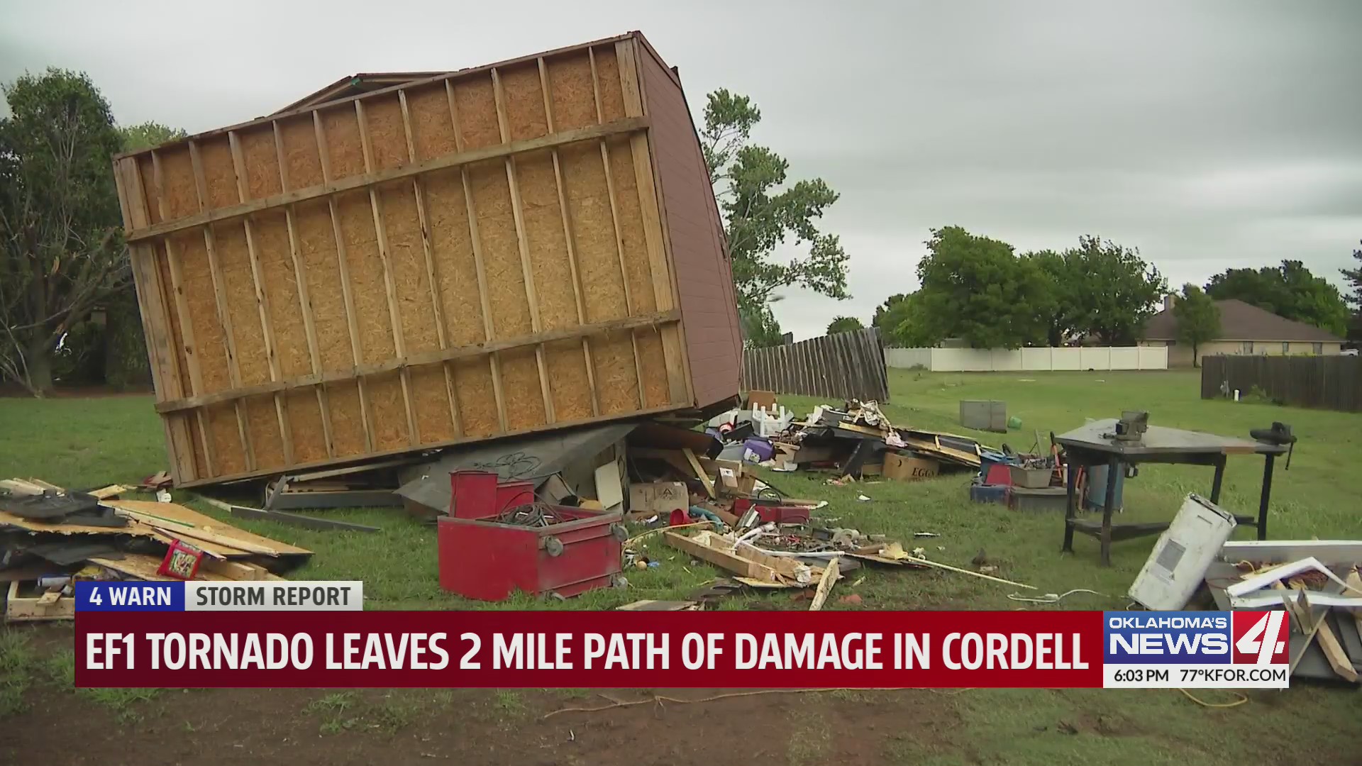 EF1 tornado leaves 2 mile path of damage in cordell – KFOR.com Oklahoma ...