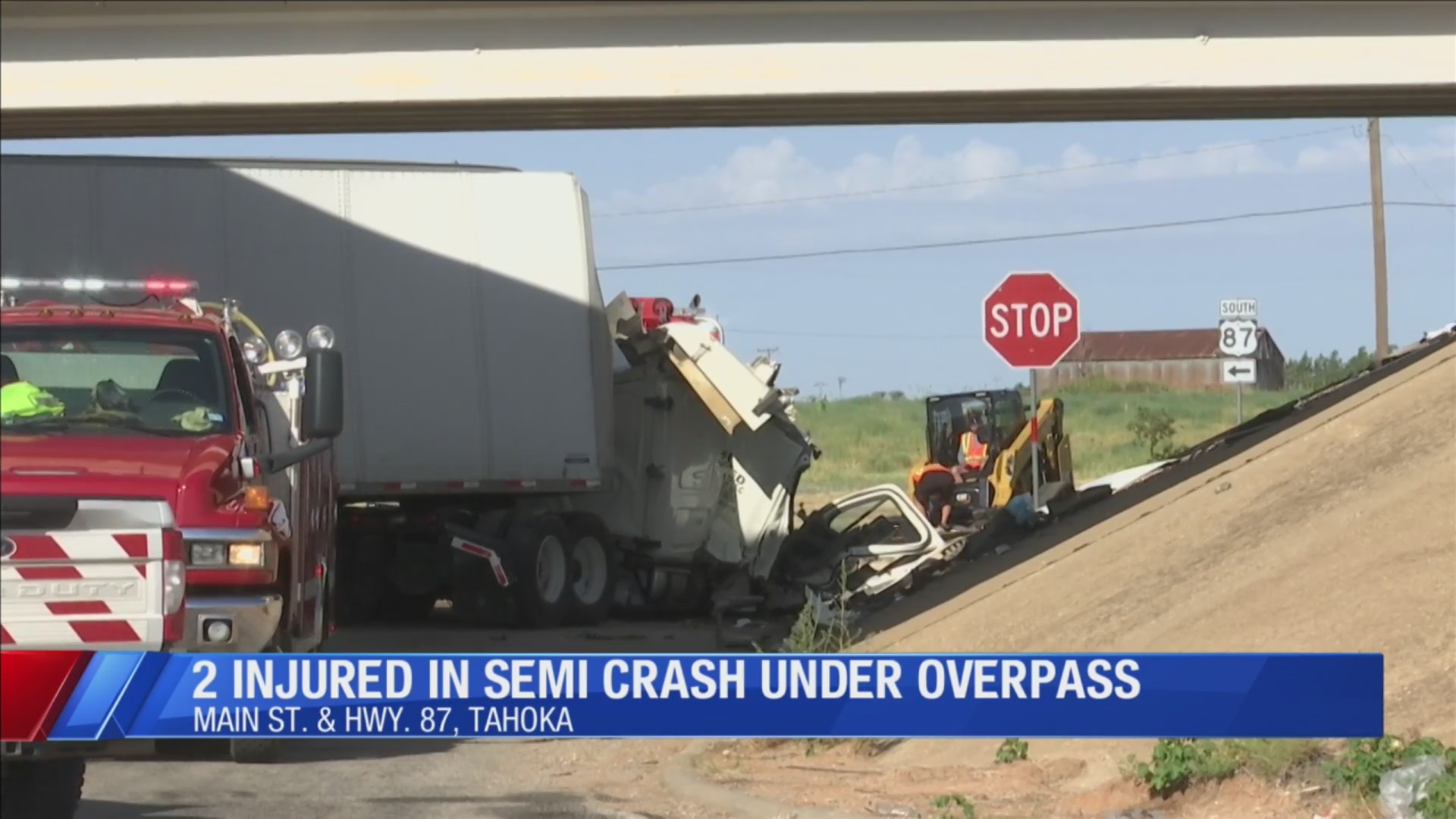2 people hurt after semi crashed under overpass in Lynn County – KLBK ...